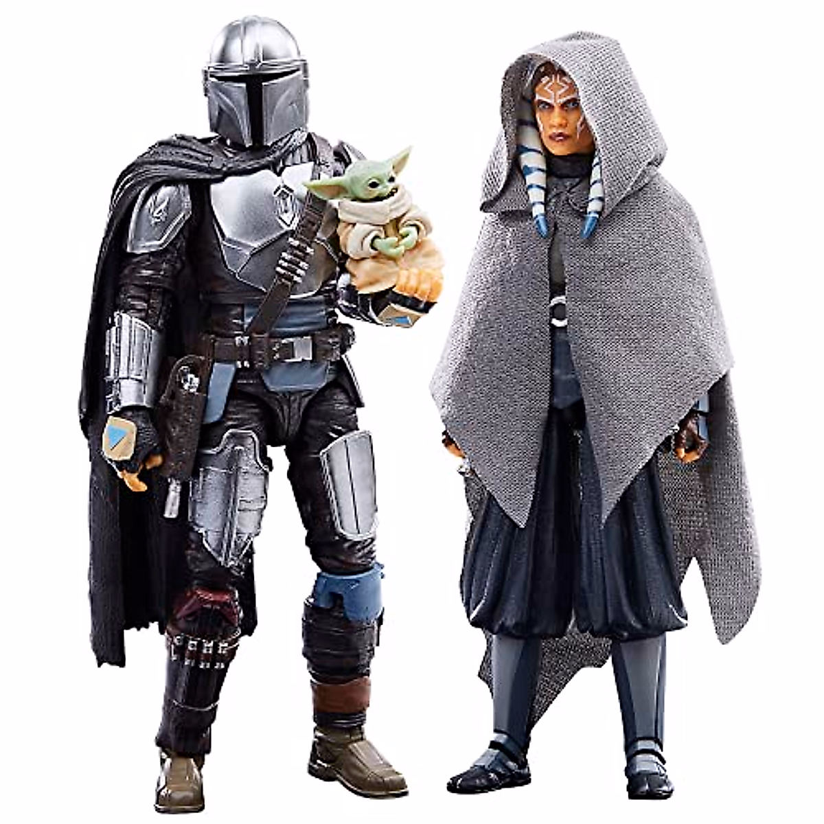 STAR WARS The Black Series The Mandalorian, Ahsoka Tano & Grogu Toy 6-Inch-Scale The Mandalorian Collectible Action Figure 3-Pack, Toys for Kids Ages 4 and Up (Amazon Exclusive)