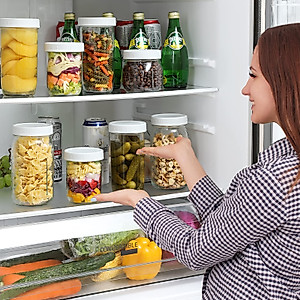 WIDE Mouth Mason Jar Lids [16 Pack] for Ball, Kerr and More - White Plastic Storage Caps for Mason/Canning Jars - Leak-Proof