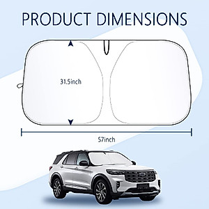 240T Thickened Automotive Glass Sunshade and Comes with Storage Bag,Keep Car Interior Cool,Universal Windshield Sun Shade Fit for Cars,Trucks,SUVs (L(57.08 * 31.5 inch))