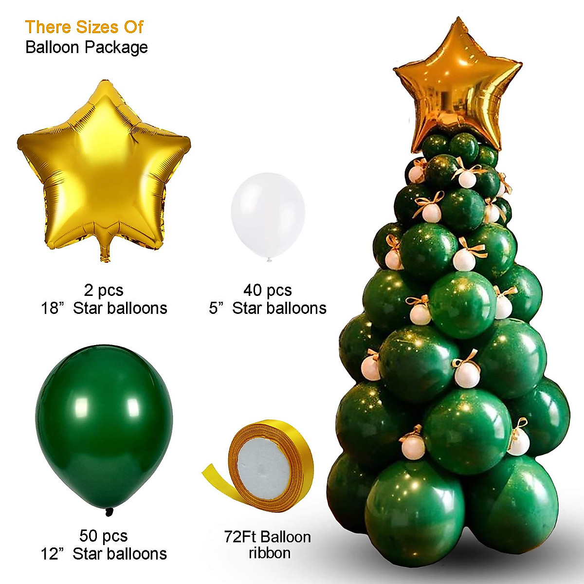 BONROPIN Christmas Balloon Garland Arch kit 96 Pieces Christmas tree Balloons for Christmas Party Decorations