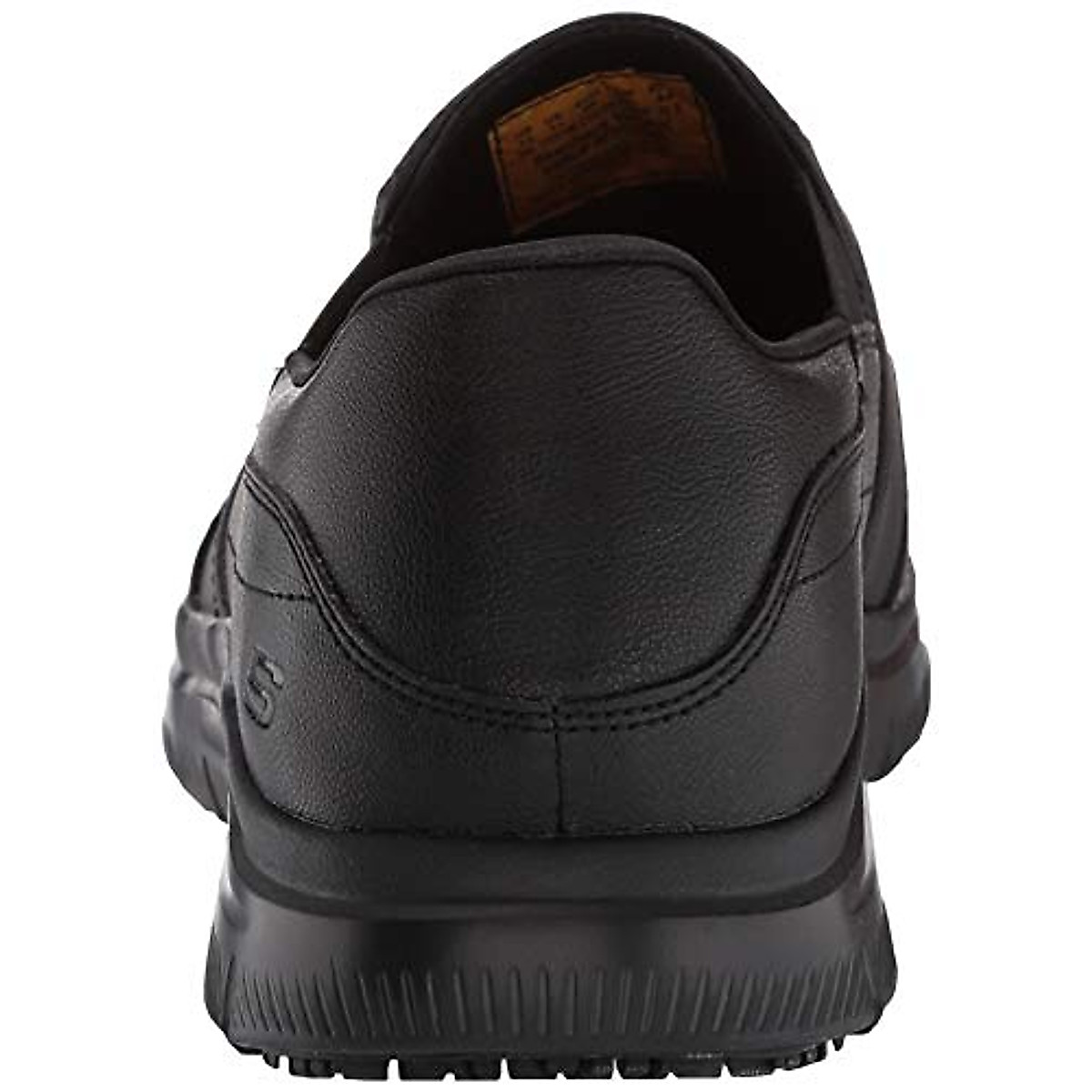 Skechers Men's Bronwood Food Service Shoe, Black Leather, 13