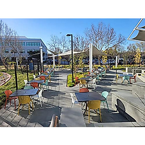 2xhome Modern Pool Patio Chair, Stackable Dining Side Chair for Indoor Outdoor Kitchen Living Room Restaurant, Orange, Single, Set of 1