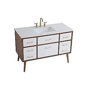 Elegant Kitchen and Bath 48 inch Bathroom Vanity Cabinet - White