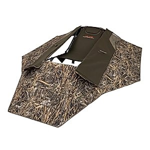 ALPS OutdoorZ Zero-Gravity Layout Blind - Advanced Hunting Blind in Realtree MAX-7, with Flared Fabric, Heavy-Duty Stakes, Padded Seat & Headrest, Gear Pockets, and Backpack Straps