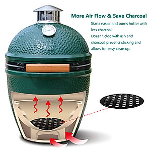 KAMaster Cast Iron Ash Can with Fire Grate for Large Big Green Egg