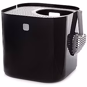 Modkat Litter Box, Top-Entry, Includes Scoop and Reusable Liner - Black