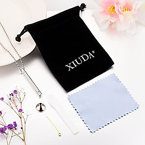XIUDA Urn Necklace Pendant for Memorial Ashes with Stainless Steel Keepsake Ash Jewelry Cremation Necklace