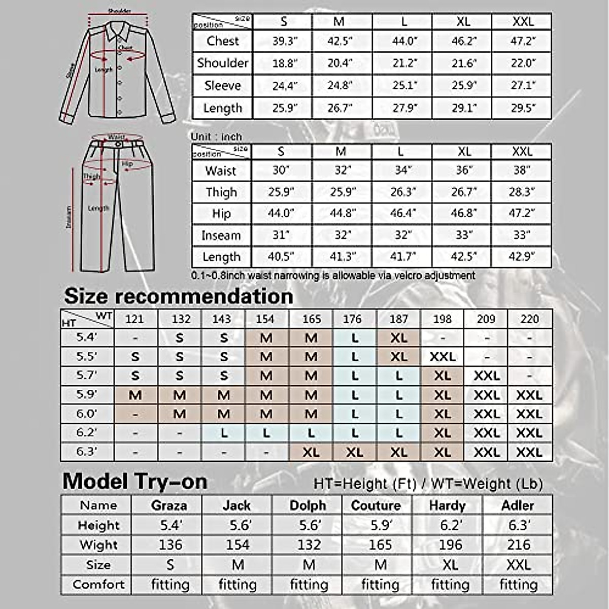 IDOGEAR Men G3 Assault Combat Uniform Set with Knee Pads Multi-camo Camouflage Tactical Airsoft Hunting Paintball Gear (Multi-camo Black, XX-Large)