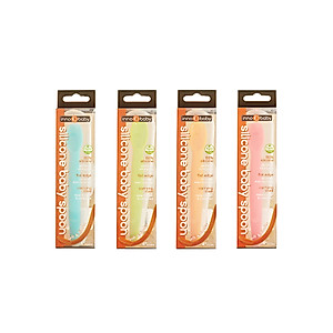 Innobaby Silicone Baby Spoon with Carrying Case Gum Friendly (4 Pack)(Aqua, Mango, Green, Pink)