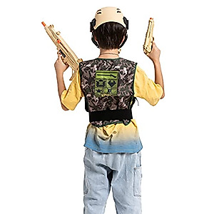 JOYIN 12 Pcs Army Costume Soldier Military Combat Marines Accessories Set for Halloween Costume Cosplay, Soldier Role Play Set for Kids, Deluxe Camouflage Dress Up and Birthday