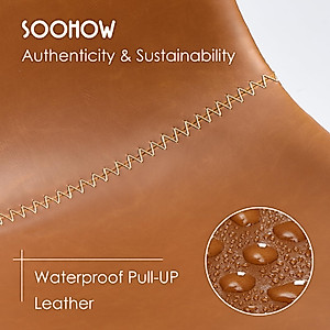 Soohow 26 Inch Counter Height Bar Stools Set of 4, Comfortable Kitchen Island Stools with Back Support, Waterproof Leather Upholstered Modern Chairs for Home Bar Furniture and Kitchen Counter