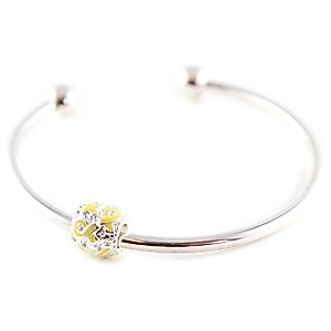 Awareness Products Warehouse Yellow Multi Ribbon Charm on Cuff Bracelet Buy 1 Give 1