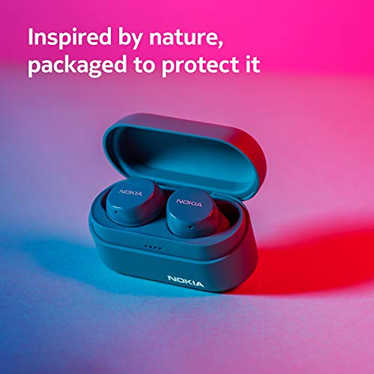 Nokia Power Earbuds Lite - Fjord - Waterproof - Universal Bluetooth - 35 Hours Battery Life - Travel Charging Case