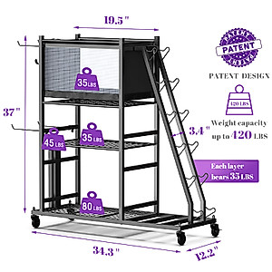 Mythinglogic Dumbbell Rack for Home Gym, Weight Rack for Dumbbells Hold up to 420 Pounds, Multifunctional Yoga Mat Holder for Barbell plates and Kettlebells, Home Gym Storage Rack Made of Steel
