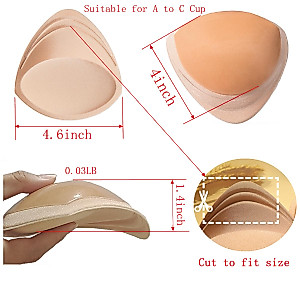 DHCare Women’s Adhesive Bra Pads Removable Breathable Push Up Sticky Bra Cups Inserts Breast Enhancer