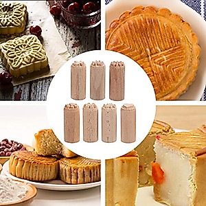 Beavorty 7Pcs Wood Pottery Tools Stamps Wooden Clay Pottery Stamps Column Wooden Stamps Natural Wood Stamps for Clay Art Valentines Day Easter Gift