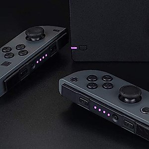 eXtremeRate Firefly LED Tuning Kit for Nintendo Switch Joycons Dock NS Joycon SL SR Buttons Ribbon Flex Cable Indicate Power LED - Violet (Joycons Dock NOT Included)