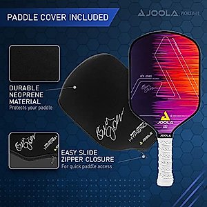 JOOLA Ben Johns Hyperion CAS 13.5 Pickleball Paddle - Carbon Abrasion Surface with High Grit and Spin, Sure-Grip Elongated Handle & 13.5mm Polypropylene Honeycomb Core - Comes With Custom Paddle Cover
