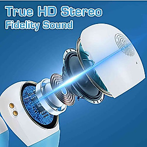 UrbanX UX3 True Wireless Earbuds Bluetooth Headphones Touch Control with Charging Case Stereo Earphones in-Ear Built-in Mic Headset Premium Deep Bass for Lenovo Tab P11 5G - White