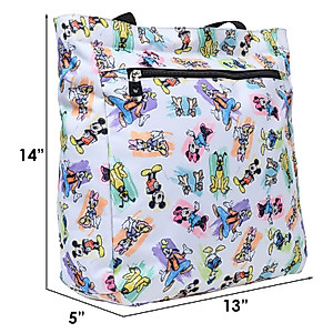 Disney Zipper Tote Travel Bag Mickey Minnie Donald Daisy Goofy Pluto Print
