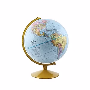 Replogle Explorer World Blue Ocean Globe, Desktop, 12" diameter, Up-to-Date Cartography, Raised Relief, Educational, perfect for Students of all ages