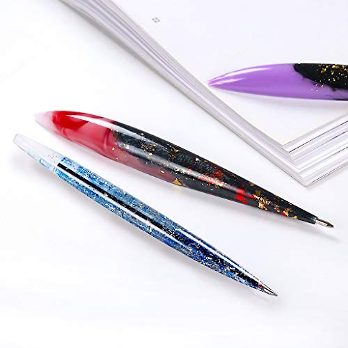 HELYZQ 5 Pcs DIY Crafts Crystal Epoxy Resin Mold Ballpoint Pen Casting Silicone Mould
