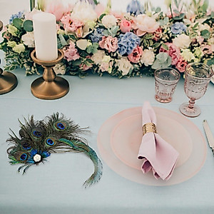 ACTLATI Elegant Peacock Feather Hair Clip Fascinator Hairpin Rhinestones Headband Cocktail Party Girls Women, Green, One Size