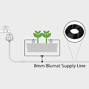 Blumat Watering Drip Supply Tube 8mm, 30M, 98.43 ft Black | Flexible Tubing for Irrigation System | Primary Distribution Supply Line for Plants and Garden