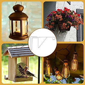 Gicare 4 Pack Vinyl Fence Hooks, Heavy Duty Durable White Fence Plant Hangers for Outdoor, Over The Fence Hooks, Patio Hooks for Hanging Plants, Flower Baskets, Bird feeders, Lights, Pool Equipment