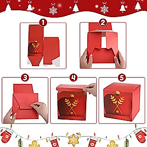 Teling 12 Pcs Christmas Nesting Gift Box Christmas Stackable Box Large Soldier Nutcracker Stacking Gift Boxes Gift Box Decorations for Christmas Wrapping Party Supplies(Nude)