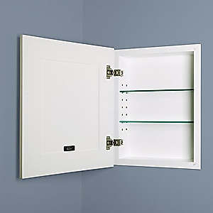 Fox Hollow Furnishings Shaker Style Medicine Cabinet - No Mirror! (White, 14x18)