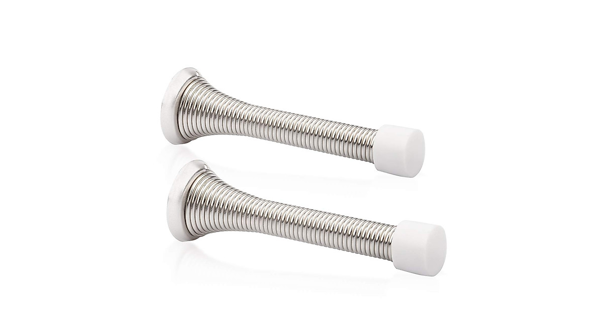 KOVOSCH 2 Pack Spring Door Stopper - Satin Nickel