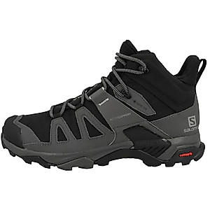 Salomon X Ultra 4 MID Gore-TEX Hiking Boots for Men, Black/Magnet/Pearl Blue, 9
