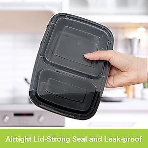 Moretoes 30 Pack 32oz Meal Prep Containers Reusable 2 Compartment Food Storage Containers with Lids Plastic Stackable To Go Boxes Microwave, Freezer, Dishwasher Safe