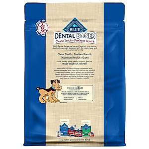 Blue Buffalo Dental Bones Regular Natural Dental Chew Dog Treats Bag Value Pack