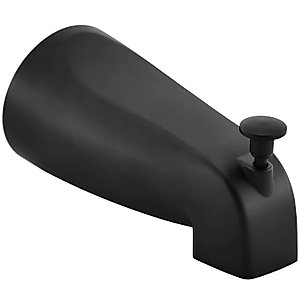 Slip Fit Tub Spout with Pull-Up Diverter for 1/2 inch Copper Tube, Matte Black