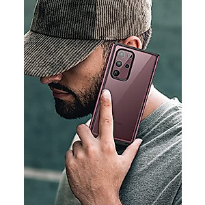 SUPCASE UB Edge Pro Series Case for Samsung Galaxy S22 Ultra 5G (2022 Release), Slim Frame Clear Protective Case with Built-in Screen Protector (Wine)
