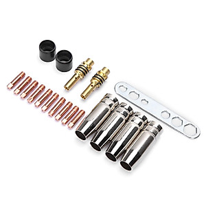 Welder Contacts, 19Pcs Torch Welding Accessories Kit M-I-G Welder Contacts 15AK Welding Accessory Nozzle Car Repair Tool