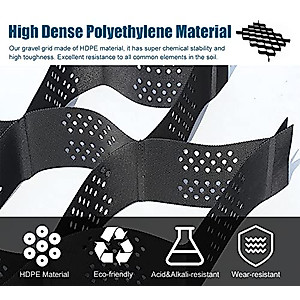 ZIMGOD Pea Gravel Grid Paving Stabilizer, Geocell Ground Grid 2" Depth, Polyethylene Geo Grid Pavers, for Garden Pathway Driveways Subgrade Work (Size : 3m x 4m (10ft x 13ft))