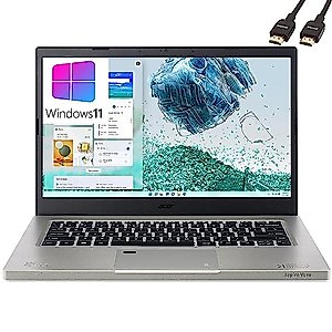 Acer 2023 Aspire Vero AV14 14" FHD Laptop Computer, 12th Gen Intel 10-Core i7-1255U, 16GB DDR4 RAM, 1TB PCIe SSD, WiFi 6, Bluetooth 5.1, Backlight KB, Fingerprint Reader, Windows 11, BROAG HDMI Cable
