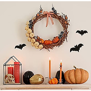 Gift Boutique 6 Black Glitter Halloween Branches Picks Stems Fake Twig Bats Spider Pumpkins Haunted House Gothic Floral Decor Party Centerpiece Crafts