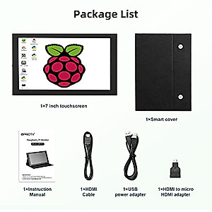 APROTII RasPi Screen, 7 inch 1024x600 IPS Portable Monitor, 5-Points Capacitive Touchscreen Display Mini HDMI Monitor for Laptop RasPi 4B 3B+3A+ & Banana Pi win7/8/10/11 & Game Consoles