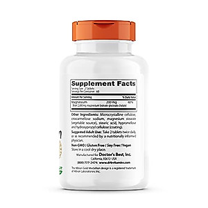 Doctor's Best High Absorption Magnesium Glycinate Lysinate, 100% Chelated, TRACCS, Not Buffered, Non-GMO, Vegan, Gluten & Soy Free, 100 mg, 120 Tablets (Packaging May Vary)