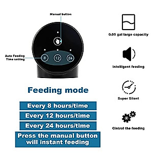 FREESEA Aquarium Automatic Fish Feeder: Vacation Timer Feeder for Fish Tank Electric Adjustable Auto Fish Food Dispenser 0.05 Gal & Two Fixed Methods