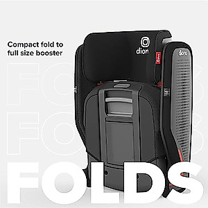 Diono Monterey 5iST FixSafe High Back Booster Car Seat with Expandable Height and Width, Compact Fold to Full Size Booster, Foldable, Portable Booster for Go-Anywhere Travel, Black Jet