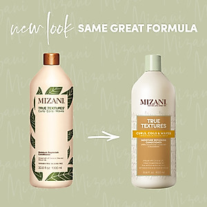 MIZANI True Textures Moisture Replenish Conditioner with Refill Set | Smooths & Hydrates | with Coconut Oil | Sulfate-Free | for Curly Hair | 33.8 Fl Oz Liter and 16.9 Fl Oz Refill