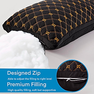 Siluvia Body Pillow for Adults-Premium Adjustable Loft Quilted Body Pillows - Hypoallergenic Fluffy Pillow - Quality Plush Pillow - Down Alternative Pillow (Gray-LightGray, 21”x54“)