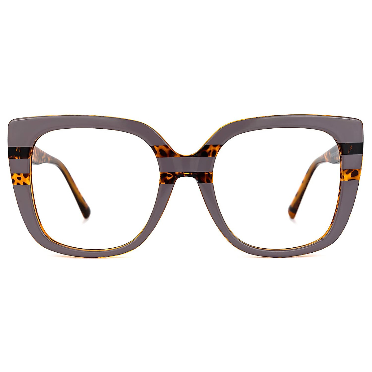 Zeelool Stylish Oversized Square Glasses with Non-prescription Clear Lens Eyewear for Women Brenda ZOP02126-01 Mauve