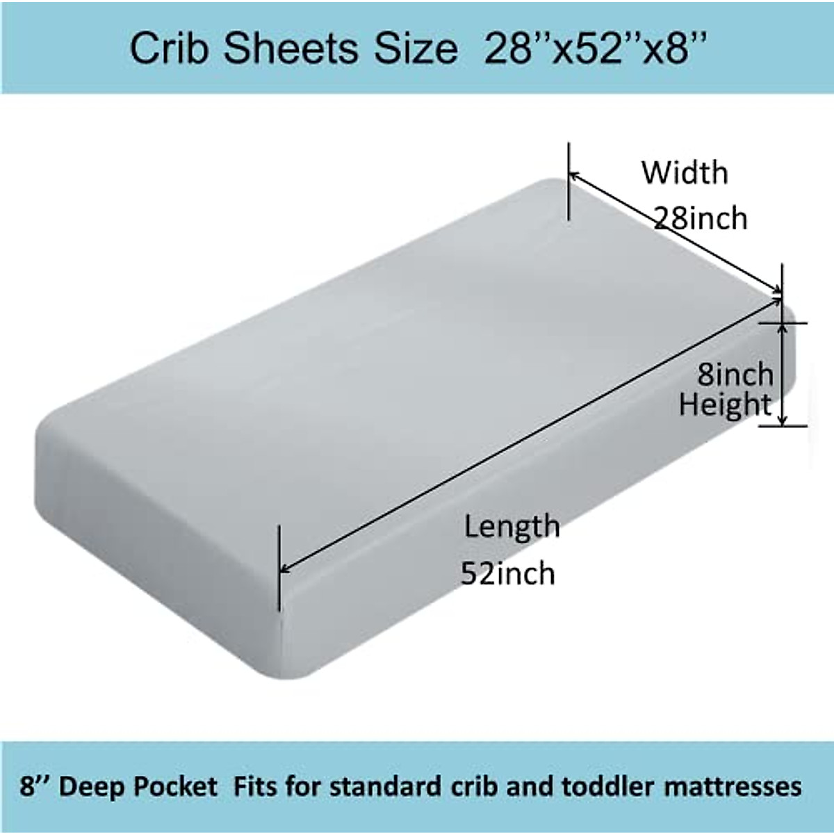 Crib Sheets, Crib Sheets for Boys | Baby Boy Crib Sheets | Microfiber Crib Fitted Sheet for Standard Crib and Toddler Mattress (Gray and Navy, 2 Pack)
