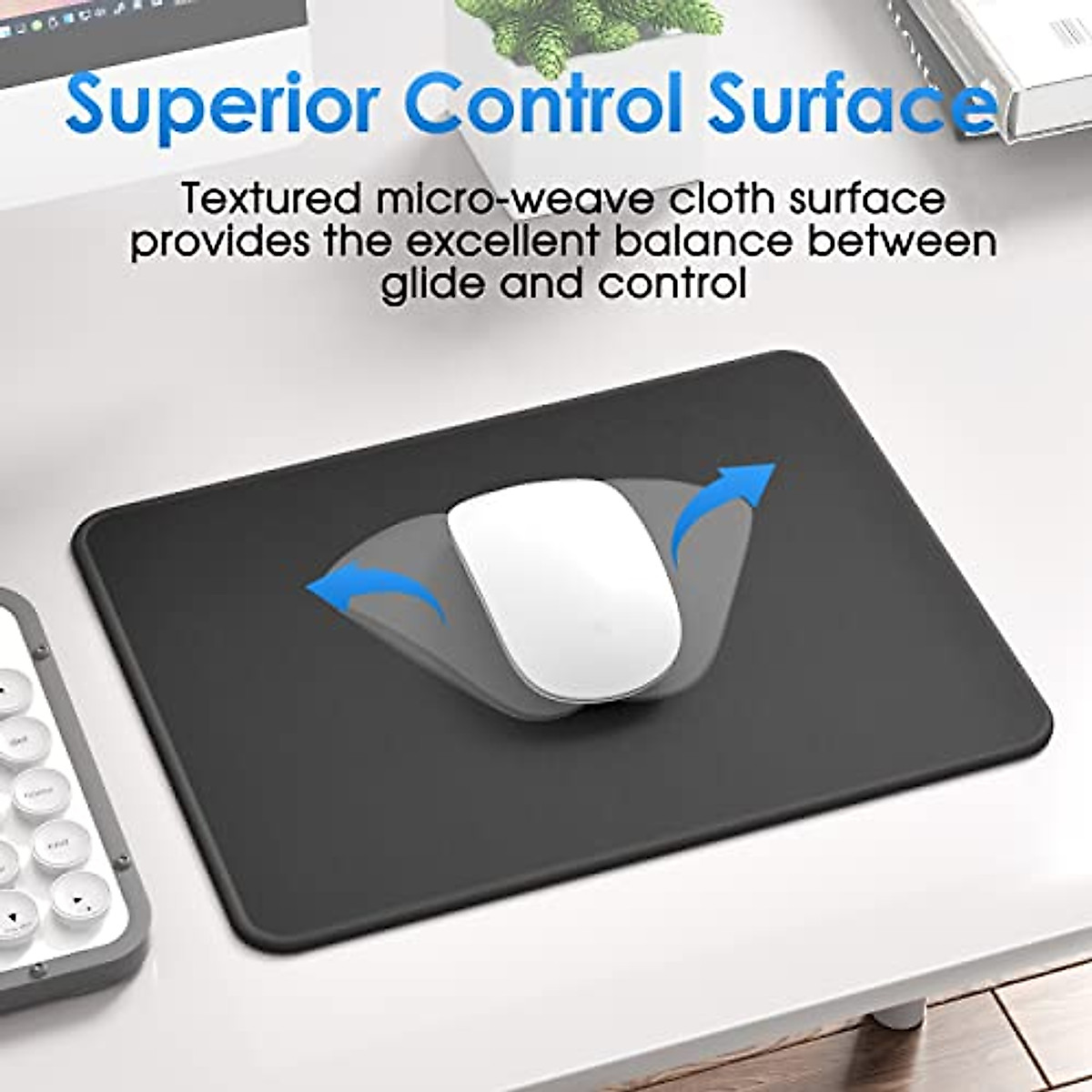KTRIO 10 Pack Mouse Pad, Small Mouse Pads with Stitched Edges, [30% Larger] Mousepads Bulk Non-Slip Rubber Base, Waterproof Mouse Pad for Computers, Gaming, Office & Home, 11 x 8.5 x 0.12in, Black